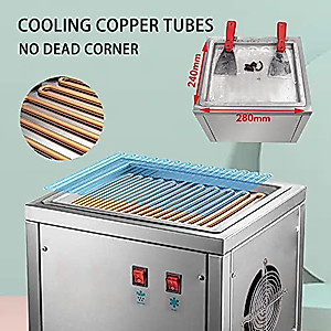 Mvckyi Commercial Countertop Mini Square Fried Ice Cream Roll Machine, Frozen Yogurt Ice Pan Rolled Machine Electric Stir Fry Ice Cream Rolled Maker for Home Bar Cafe