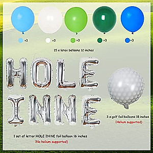 Golf 1st Birthday Decorations, Hole in One First Birthday Party Decorations - Silver Foil Letter Balloons, Golf Foil Balloons for Boys Outdoor Sports Themed Party Supplies