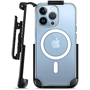 Encased Magnetic Case Designed for iPhone 14 Pro Max Case with Belt Clip Holster, Compatible with MagSafe (Crystal Clear)