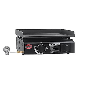 Char-Griller E8217 Flat Iron Portable Table Top 17” Gas Griddle Propane Grill, Black