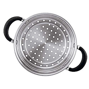 Circulon Momentum Stainless Steel Sauce Pan/Saucepan with Steamer Insert, 3 Quart, Silver