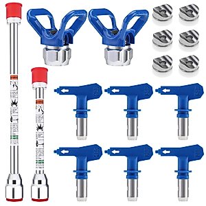 SanSanYa 10PCS Airless Reversible Spray Tip Nozzles Airless Sprayer Nozzles Airless Paint Sprayer Tip Extension Pole Airless Paint Sprayer Extension with Sprayer Nozzle Tip Guard