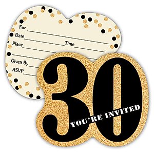 Haizct 15 Pack 30th Birthday Party Invitations With Envelopes,30th Party Invitations,30th Celebration,Birthday Party Invitations Cards For Adults