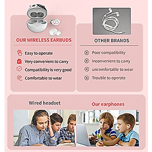 Adorable Kids Earbuds - Kids Wireless Earbuds for Small Ears - Milk Cat Earbuds with Mic and Noise Cancelling, Best Christmas, Halloween and Birthday Gifts for Kids, Friends, Family and Adults