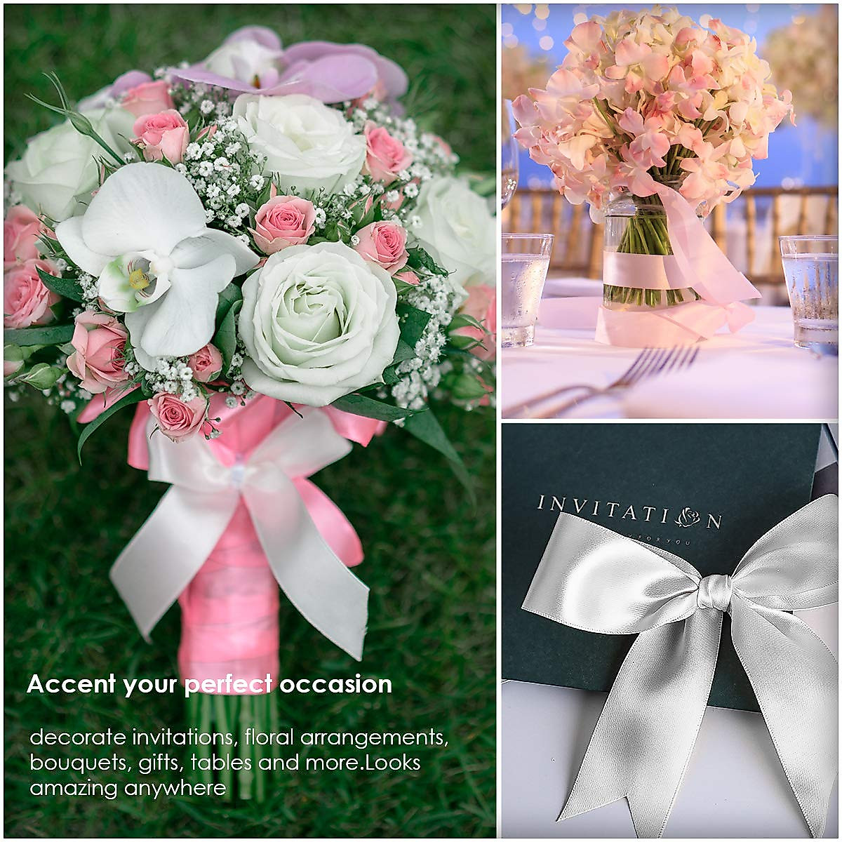 Knitial Satin Wine Color Ribbon 1-1/2 inch x 50 Yards Double Face for Gift Wrapping and Crafts