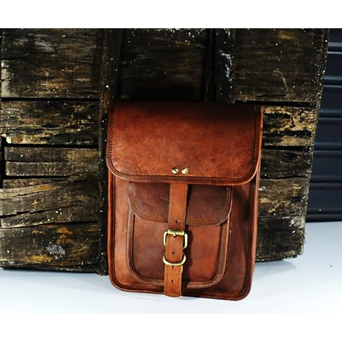 Satchel And Fable Leather I Pad Messenger Tablet Cross Body Shoulder Bag 11 Inch