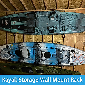 Tengchang 2 Pairs Kayak Storage Wall Mount Rack Ladder Surfboard Canoe Steel Folding Hanger