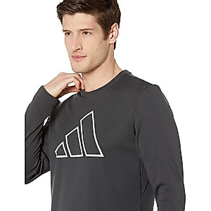 adidas Men's Icon 3 Bar Training Crew, Black, Large