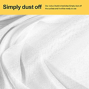 Julius Studio 10 ft. x 20 ft. Large Heavy Duty White Backdrop, Pure White Seamless Background, A+ Grade High Density > Standard, Synthetic Long Life Screen Fabric for Photo Video Studio, JSAG198