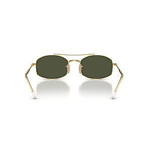 Ray-Ban RB3719 Oval Sunglasses, Gold/Green, 54 mm