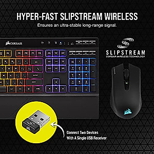 CORSAIR WIRELESS Gaming Bundle - K57 RGB WIRELESS Gaming Keyboard - HARPOON RGB WIRELESS Gaming Mouse - Hyper-Fast SLIPSTREAM WIRELESS Technology