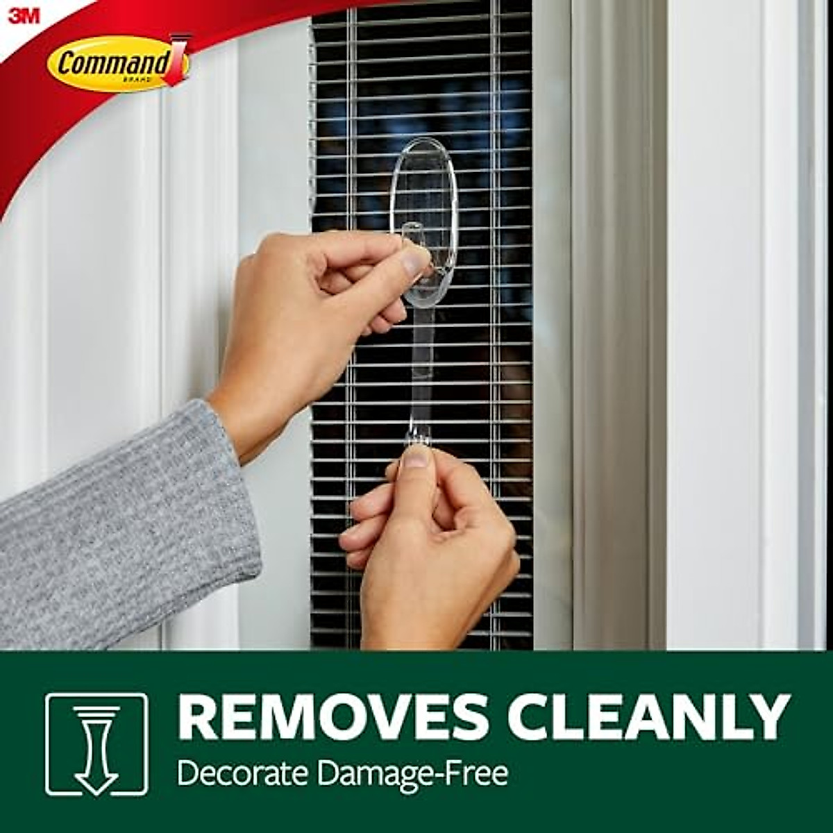 Command Outdoor Large Window Hooks, Total 4 Hooks with 8 Command Strips, 4 Pack of 1 Hook, Decorate Damage-Free