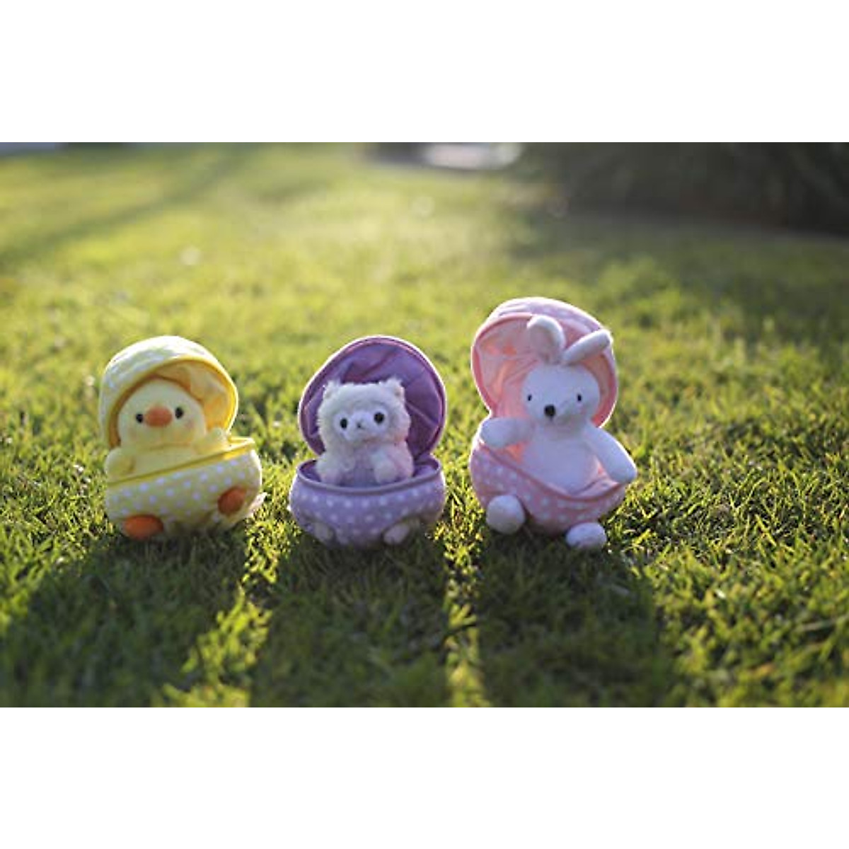 Plushland Plush Stuffed Animal 6 Inches Zip Up Egg Hideaway Cute Yellow Pastel and Polka Dot Easter Colors Spring Inspired Gift for Girls and Boys Birthday Mother's Day (Easter Chick)