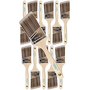 Pro Grade - Paint Brushes - 12Ea 2.5" Angle Brushes