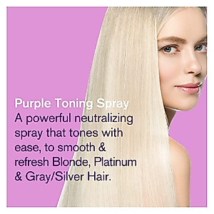 Blonde Toner Spray. Purple Leave In Toning Hair Treatment to Remove Brassy Surface Tones in Blonde, Platinum & Gray/Silver Hair. Paraben & Sulfate Free-PETA Approved Cruelty-free.