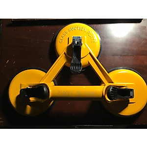 CIRCLE OF IRON - 3 SECTION VACUUM SUCTION CUP FOR GLASSES - Heavy Duty Alminimum Plate Handles Which Hooks To Move Glasses - To Move Tiles - Floor Gap Fixer etc