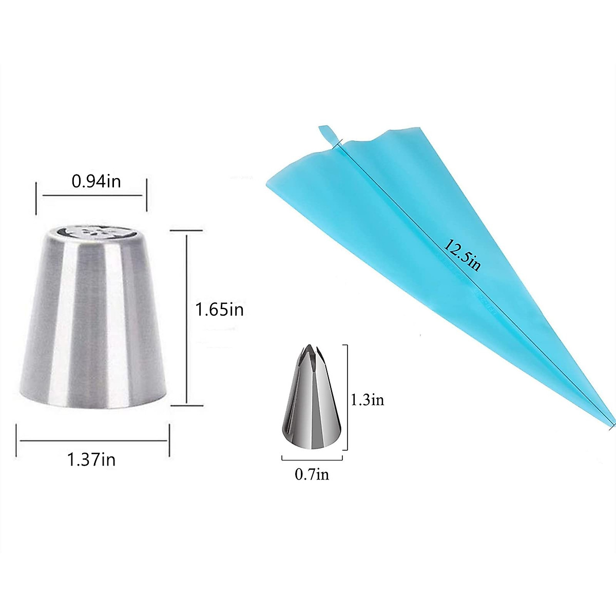 EOTCT Russian Piping Tips Set 27 pcs Cake Decorating Supplies Kit Ball Piping Nozzles Decorating Tools Airbrush Kit for Baking DIY Cream Cake Cupcake