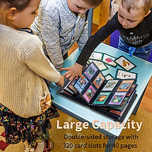 4 Pocket Card Binder, Waterproof Trading Card Folders with Double Sided Pockets, 320 Card Collection Binder for Game Cards/Most Standard Size Cards/Sports Cards, Rock Skull