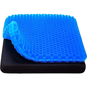 Premium Gel Seat Cushion for Sciatica Relief, Ergonomic Comfort, and Back Pain - Ideal for Office, Car Seats, Truck, Gaming, Wheelchairs - Comfort Cushion with Memory Foam Support