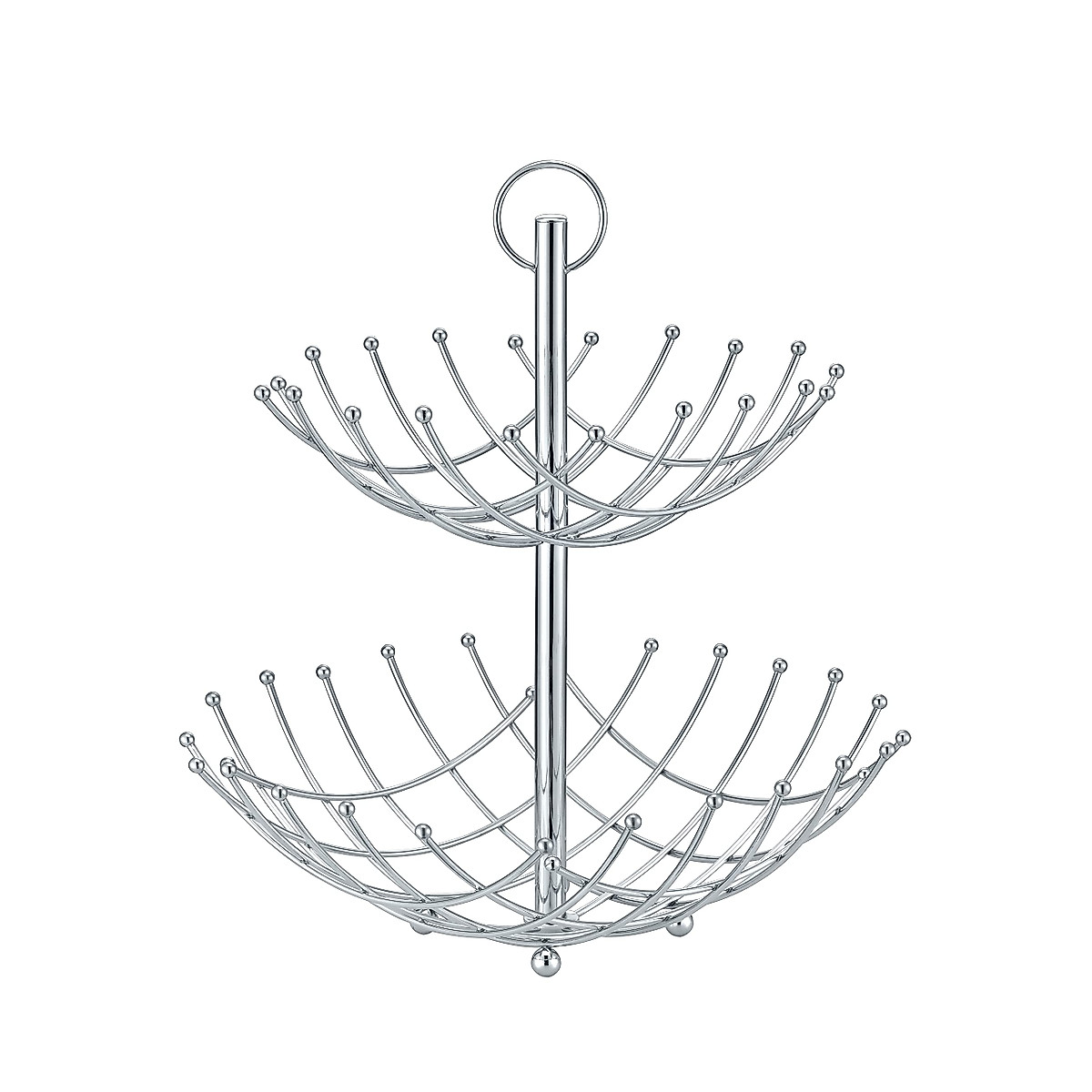 Concord 2 Tier Fruit Basket Vegetable and Grocery Countertop Rack Banana Bowl with Stand