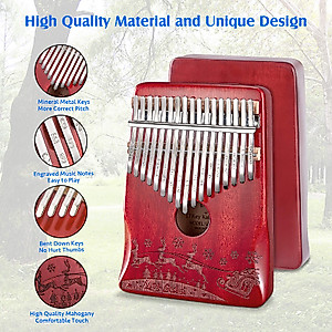 Velje 17 Keys Thumb Piano with Waterproof Protective Box, Portable Mahogany Kalimba with Hand-Rest Design, Perfect Gifts for Kids, Adult/Beginners