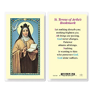 St. Teresa of Avila's Bookmark Laminated Holy Cards, 25-Count Value Pack