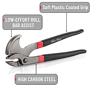 Bates- Nail Puller, Pliers, Nail Remover Tool, Multi Tool, Hand Tools, Staple Puller, Carpenter Tools, Staple Remover, Nail Puller Tool, Trim Puller, Nail Remover, Nail Pliers, Cats Paw Nail Puller