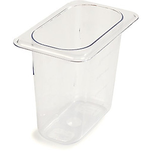 Carlisle FoodService Products 3068807 Plastic Food Pan, 1/9 Size, 6 Inches Deep, Clear (Pack of 6)