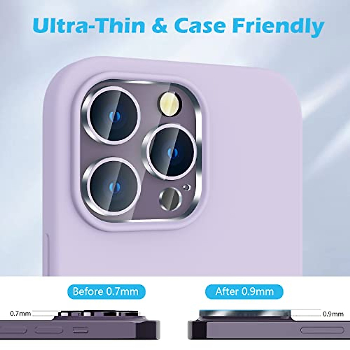 imluckies [3 Pack] Camera Lens Protector for iPhone 14 Pro 6.1" / iPhone 14 Pro Max 6.7", 9H Tempered Glass Film with Anti-Flash Ring, HD Clear, Scratch Resistant, Case Friendly, Easy Installation