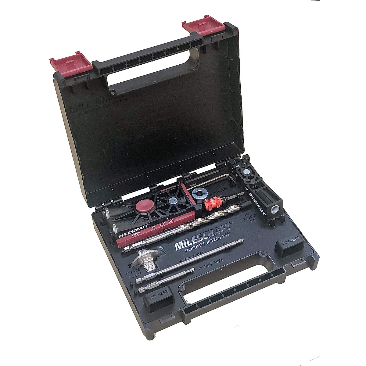 Milescraft 7336 Pocket Jig 200XCJ - Pocket Hole Bundle with Double Barrel Pocket Hole Jig, Single Barrel Pocket Hole jig, 2" Face Clamp, And Accessories Needed With Any Pocket Hole Project