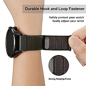 WOCCI 18mm Adjustable Nylon Watch Band, Quick Release Sport Loop Strap (Army Green)