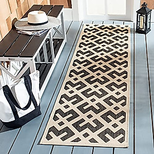 SAFAVIEH Courtyard Collection 6'7" Square Terracotta / Bone CY6915 Indoor/ Outdoor Splashproof Easy Scrubbing Patio Backyard Mudroom Area Rug