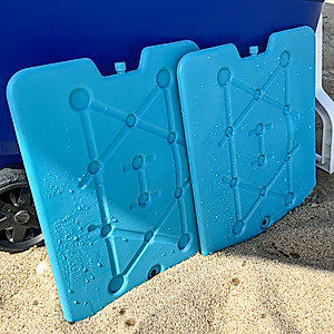 Kona Large Ice Packs for Coolers - Slim Space Saving Design - 25 Minute Freeze Time (Bulk 4 Pack)