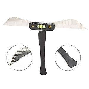 Eyebrow Ruler, Eyebrow Caliper Measuring Tool Eyebrow Shaper Stencil Stainless Steel Semi‑Permanent Eyebrow Makeup Template Ruler Tens Machine(Ⅳ (level balance ruler))