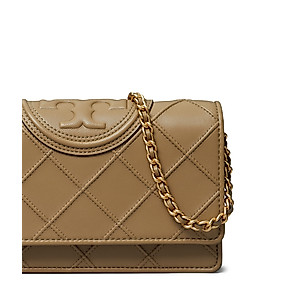 Tory Burch Fleming Soft Chain Wallet Pebblestone One Size