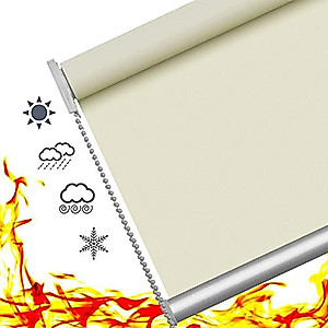 Fire Prevention Roller Shades 50% Blackout Roller Blind, Thermal Insulated Privacy Protection for Office, Living Room, Bedroom, Kitchen, Easy Installation (Color : Light Gray, Size : 75x225cm)