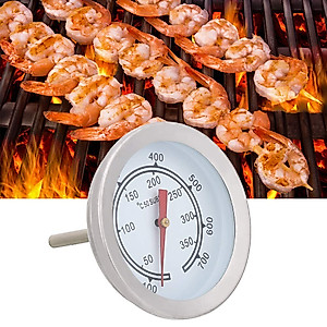 100~700 BBQ Thermometer Temperature Gauge Stainless Steel Double Scale Grill Thermometer Temp Gauge Outdoor Barbecue Smoker Grill
