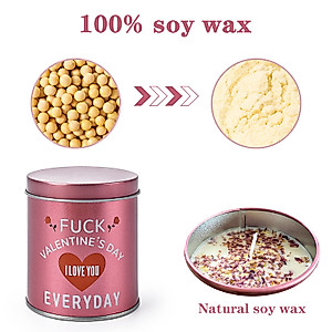 Valentines Day Gifts for Her, Funny Romantic Naughty Gifts for Her Tin Soy Candles Stress Relief Unique Gifts Ideas for Girlfriend Wife Women, 9oz Scented Candles