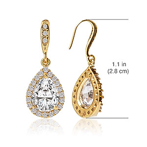 A+O Wedding Bridesmaids Gift Drop Dangle Earrings in Gold