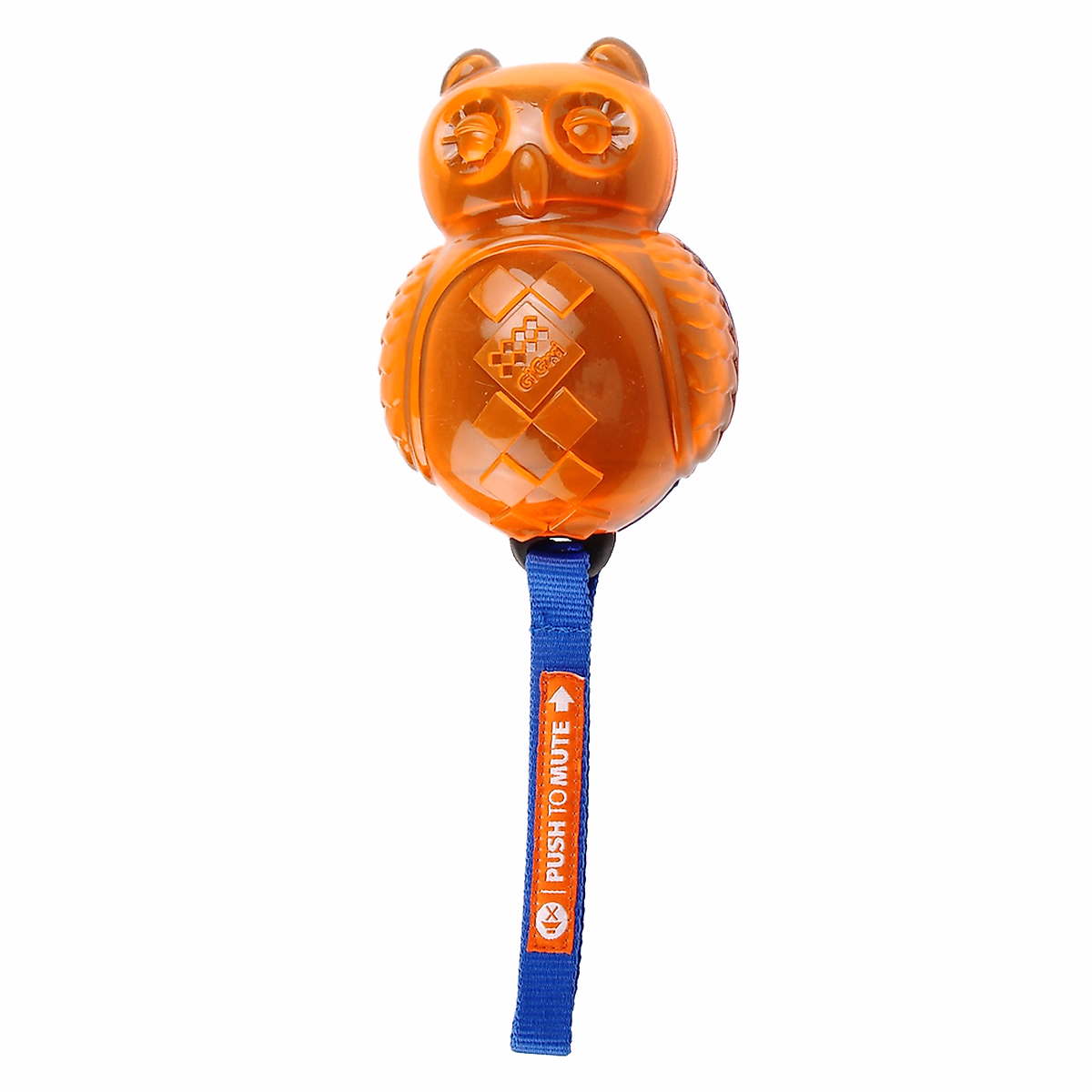 GiGwi Push to Mute Dog Toy Ineractive Squeaker Chew Toy for Dogs - Blue/Orange Owl