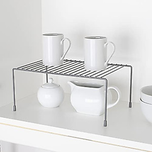 Smart Design Classic Storage Shelf – Medium (8.5 x 13.25 in.), Charcoal Gray – Steel Pantry Organizer with Rust-Resistant Finish and Non-Slip Feet for Easy Home Organization and Storage