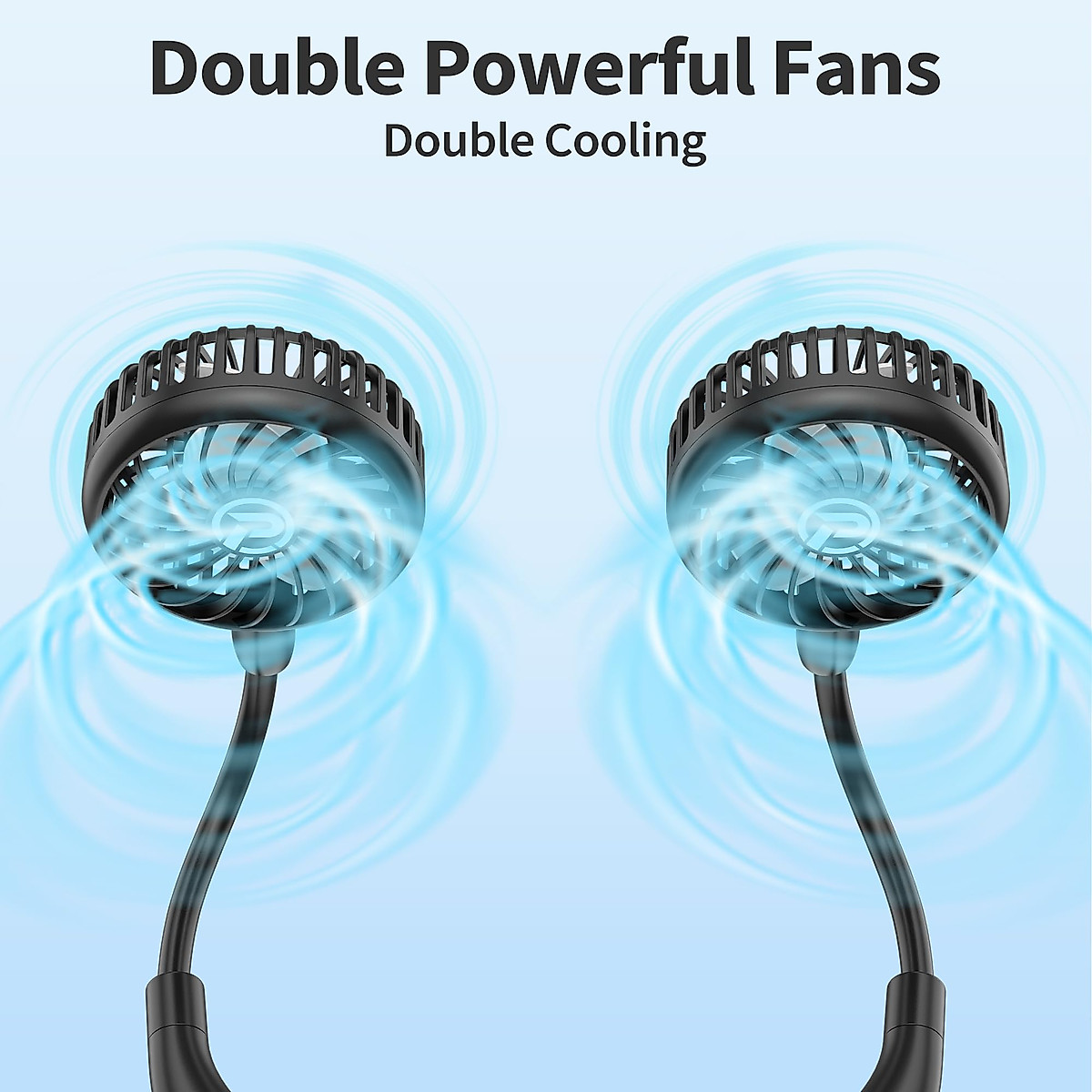 PANERGY Portable Neck Fan Rechargeable Hand Free Personal Fan Mini Wearable Fan Battery Operated USB Fan for Women Kids Sport Work Travel