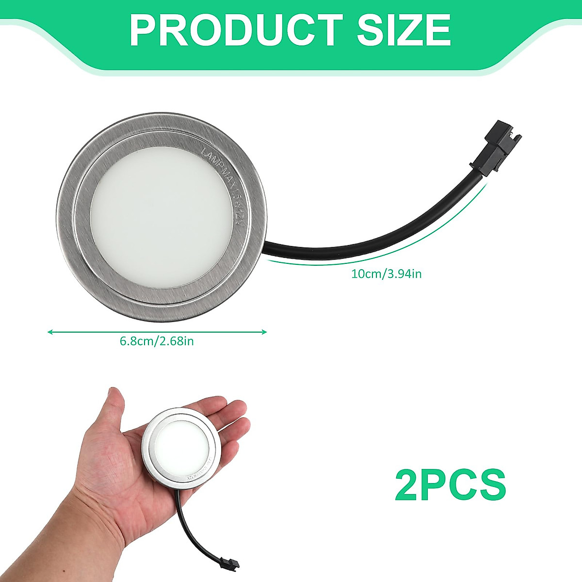 GUGUMO 2Pack DC 12V 1.5W Range Hood Bulb with SM Socket, Sturdy Stainless Steel Undercabinet Closet LED Light Kitchen Lamps, Stove Appliance Light LED Replacement (Cold White, 6000K)(Plz See Details)