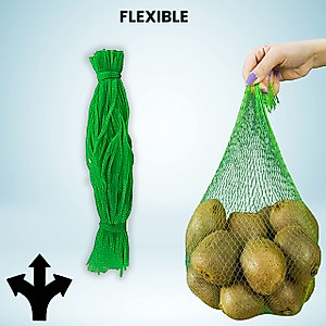 Simond Store 15" Green Reusable 200 Poly Mesh Net Bags Produce Grocery Fruit Vegetable Storage