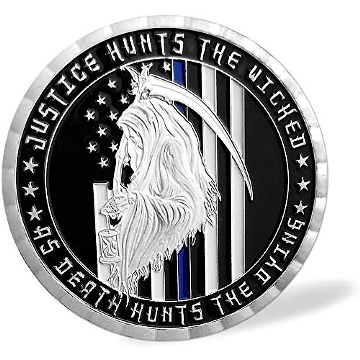 U.S.Thin Blue Line Challenge Coin Police Officer Law Enforcement Military Coin