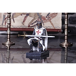 Nemesis Now Knight's Oath Pen Holder, Whilte, 16.8cm, White