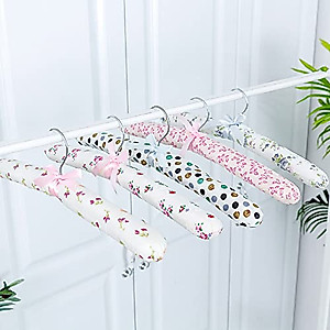 10PCS Clothes Hangers Printed Bow Padded Hanger Thickened Non-Slip Wedding Dress Hanger for Closet or Bedroom