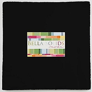 Moda Bella Solids Black Layer Cake - 42 10" Fabric Squares 9900LC-99