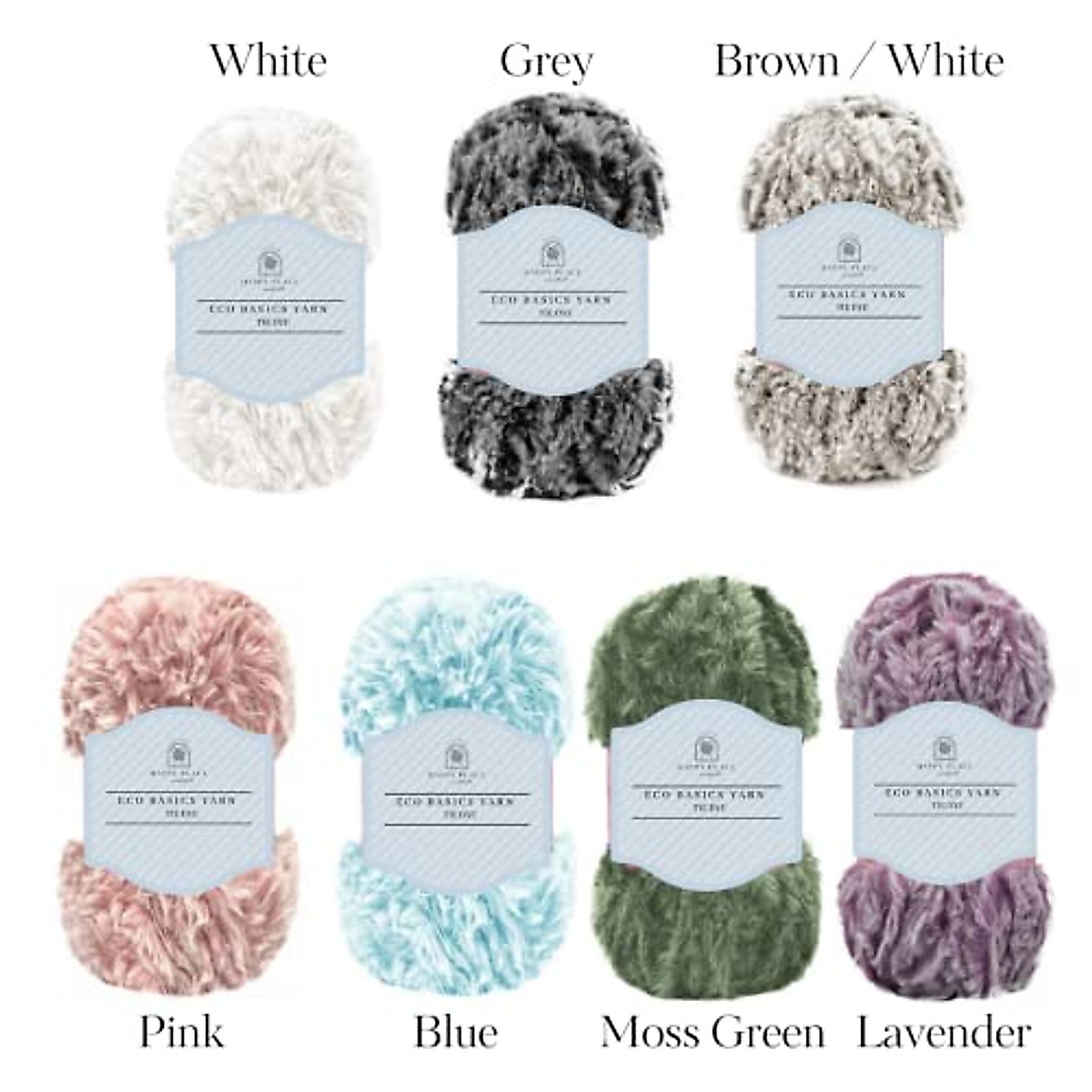 2PK Rabbit Faux Fur Yarn, Chunky Fluffy for Knit and Crochet, Perfect for Toys, 200g, 130m (Brown/White)