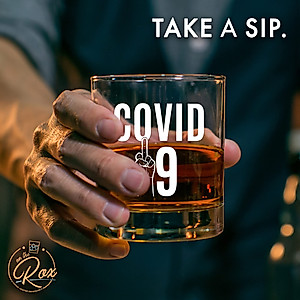 Funny Bourbon Gifts for Men - Whiskey Birthday Glass Gift Idea for Men Women - 11 Oz Dad Gifts Quarantine Scotch Drinking Glasses - Low Ball Rocks Mugs Social Distance Ideas for Man Bar Accessories